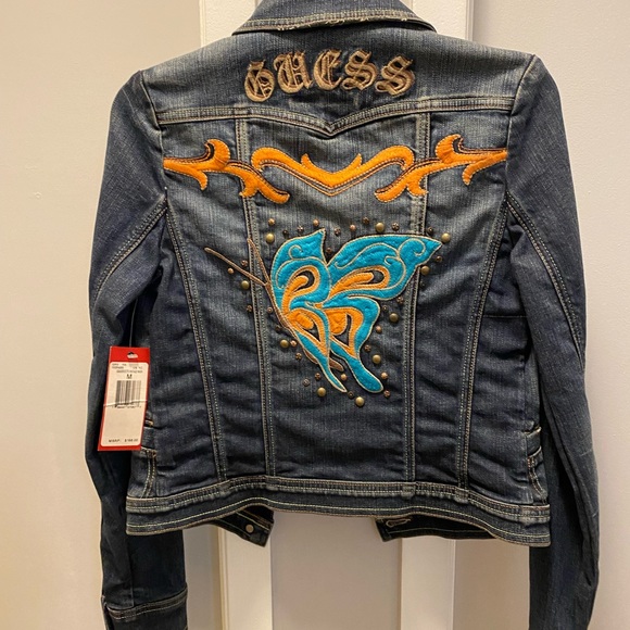 Guess | Jackets & Coats | Nwt Guess Premium Vintage Wash Embroidered ...